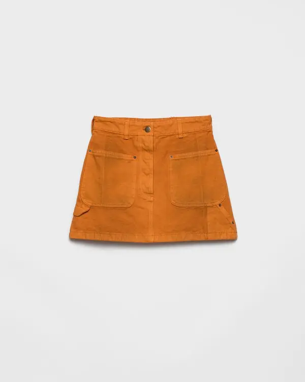 Prada Canvas Miniskirt - Orange