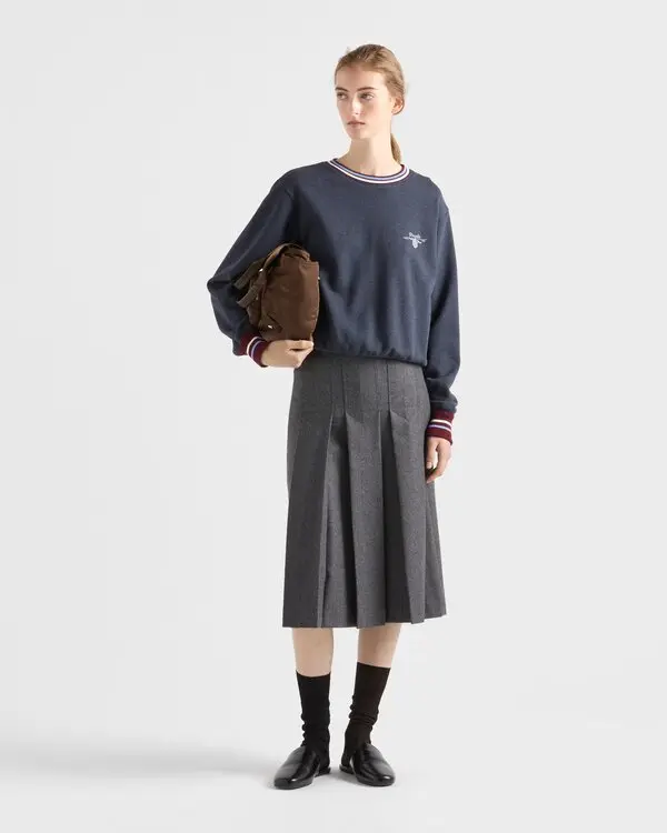 Prada Cotton Fleece Crew-neck Sweatshirt