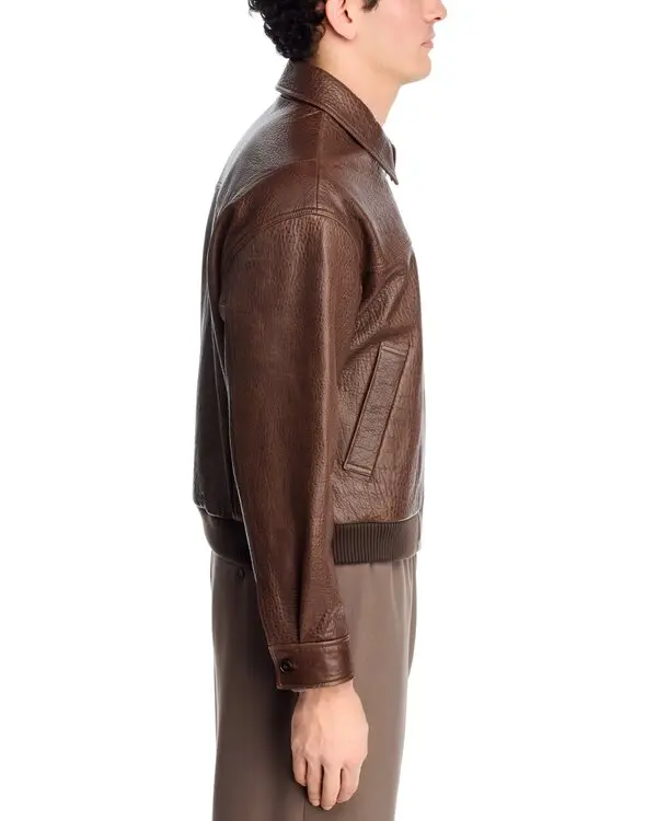 FRAME Leather Bomber Jacket