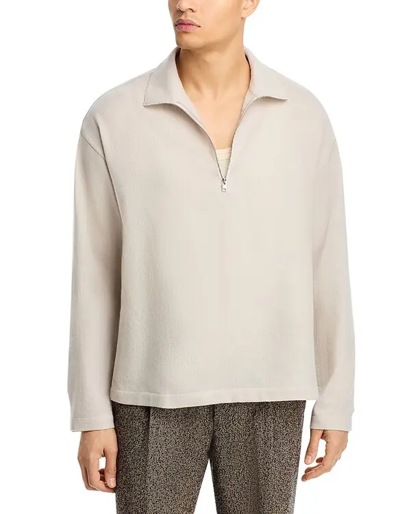 FRAME Quarter Zip Sweater - Light Taupe