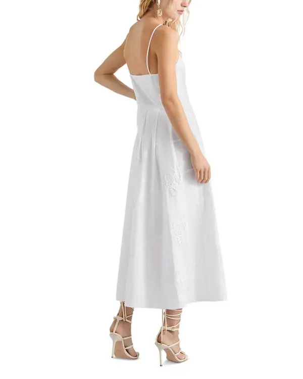 Marella Embroidered Cotton Poplin Midi Dress