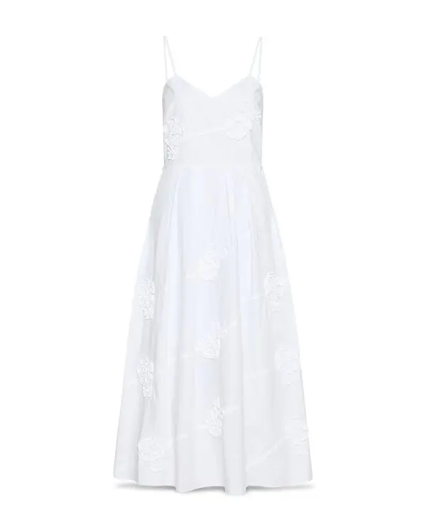 Marella Embroidered Cotton Poplin Midi Dress
