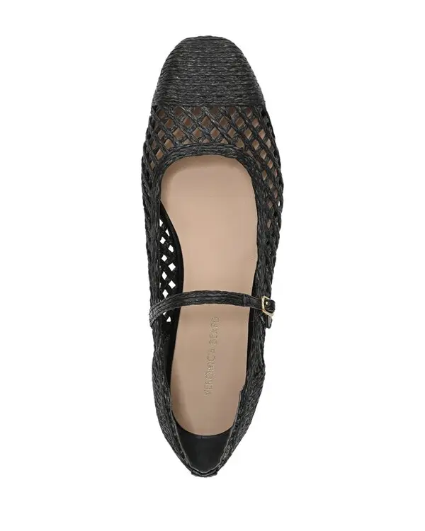 Veronica Beard Ellie Raffia Flats - Black