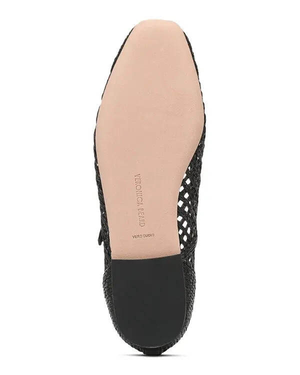 Veronica Beard Ellie Raffia Flats - Black