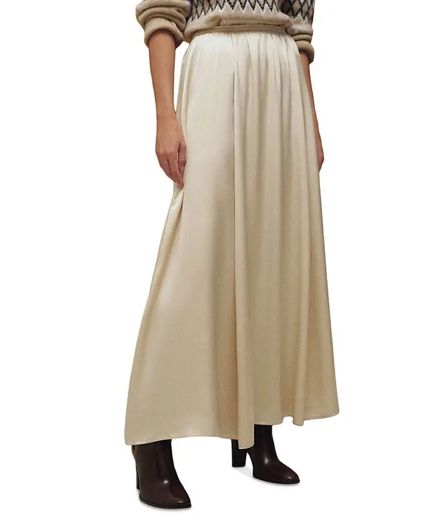 REFORMATION Gemma Silk Skirt - Almond