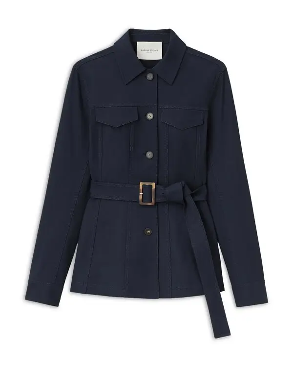 Lafayette 148 New York Belted Shirt Jacket - Ink