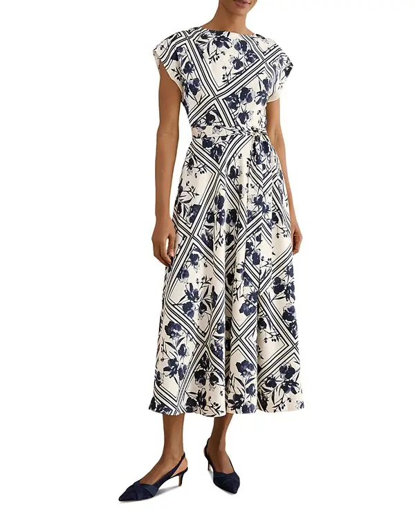 HOBBS LONDON Latimer Printed Midi Dress