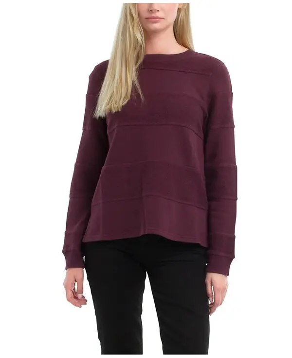 WILT CLOTHING Striped Sweatshirt - Dark Fig