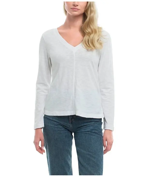 Wilt Slim Deep V Rib Back Tee - White