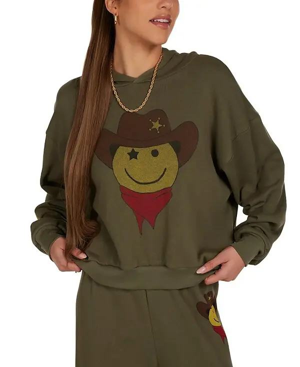 Lauren Moshi Yvette Cowboy Happyface Sweater - Military