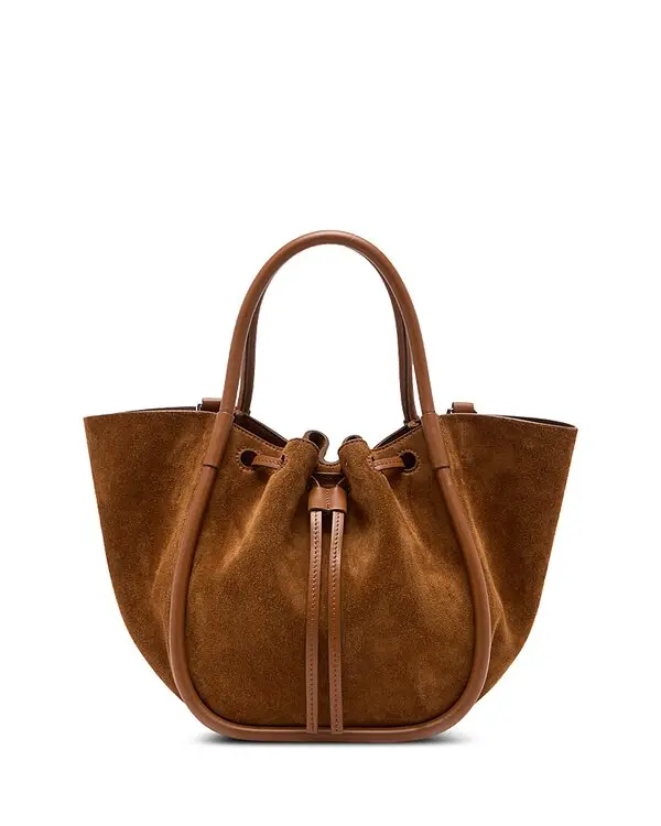 Proenza Schouler Small Ruched Suede Tote Bag - Saddle