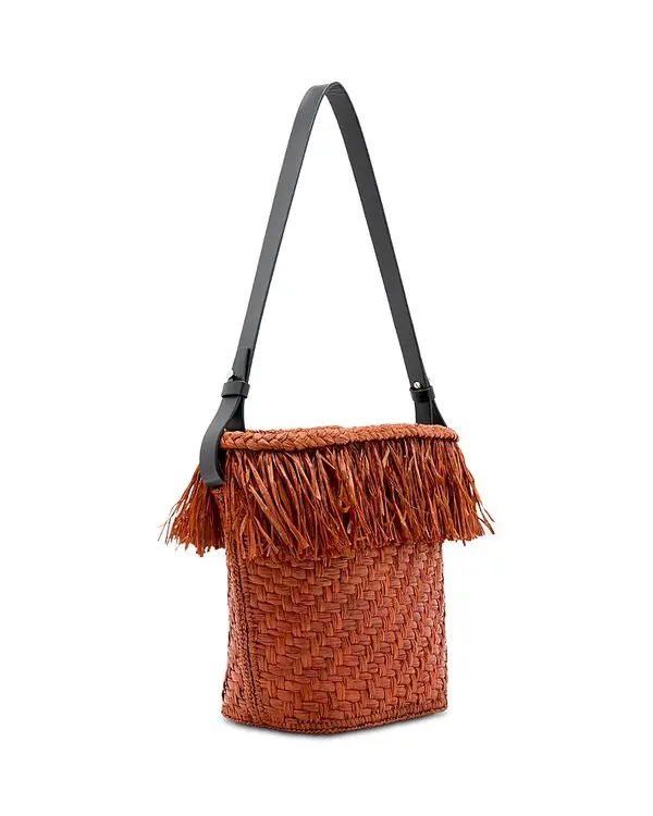 Proenza Schouler Small Fringed Raffia Bucket Bag