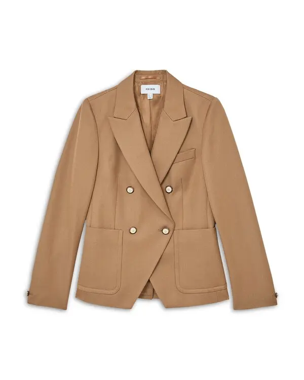 REISS Double Breasted Blazer - Camel