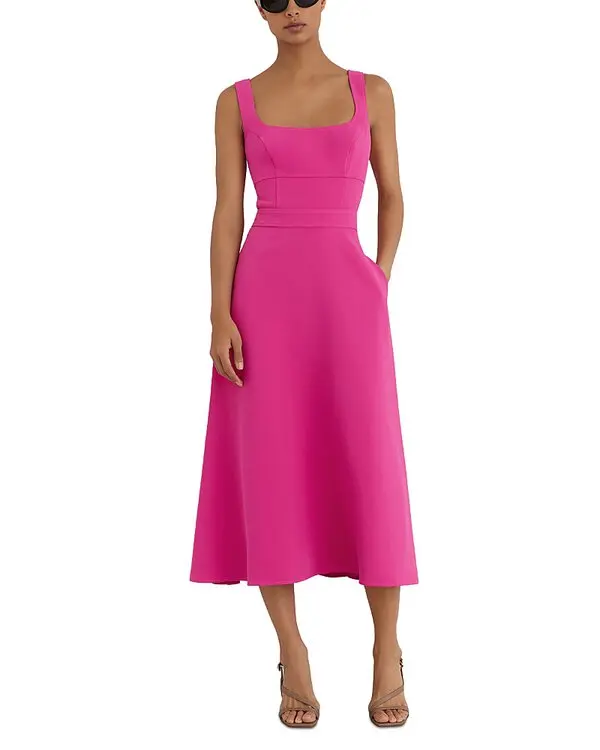 REISS Dina Midi Dress - Raspberry