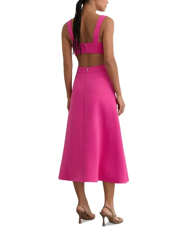REISS Dina Midi Dress - Raspberry
