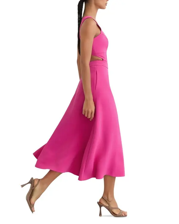 REISS Dina Midi Dress - Raspberry