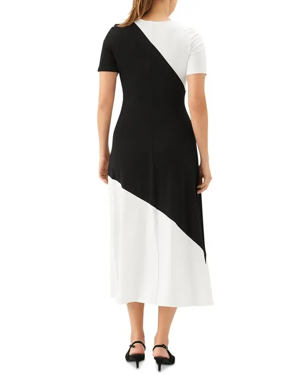 Karen Kane Short Sleeve Contrast Midi Dress