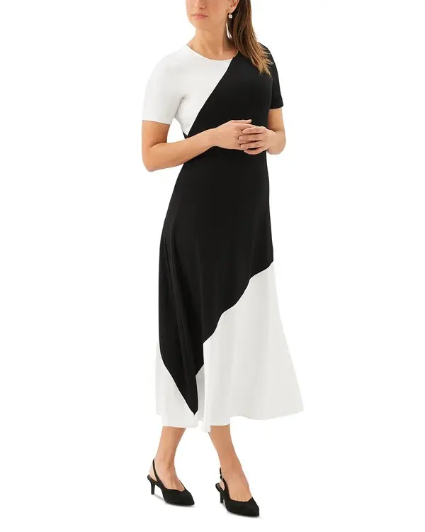 Karen Kane Short Sleeve Contrast Midi Dress