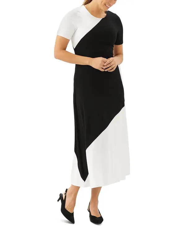 Karen Kane Short Sleeve Contrast Midi Dress