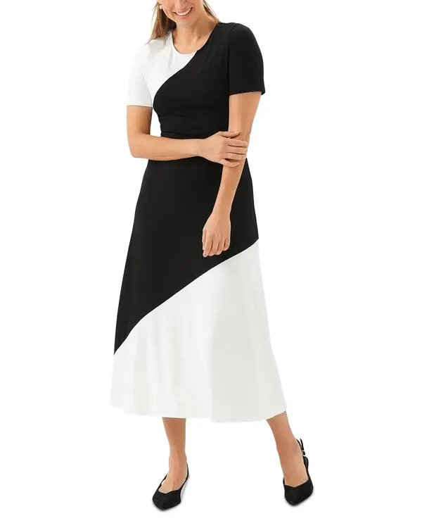 Karen Kane Short Sleeve Contrast Midi Dress