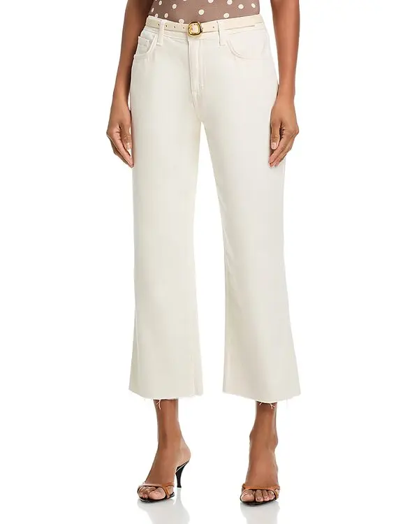 L'Agence Wanda High-rise Crop Wide-leg Jeans - Light Ecru