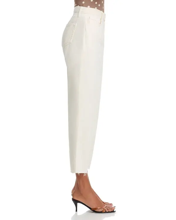 L'Agence Wanda High-rise Crop Wide-leg Jeans - Light Ecru