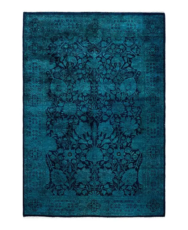 Bloomingdale'S Fine Vibrance M1182 Area Rug 4'1x6'1 - Blue