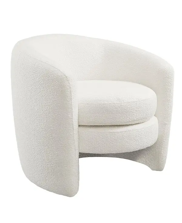 MODWAY Affinity Upholstered Boucle Fabric Curved Back Armchair - Cloud