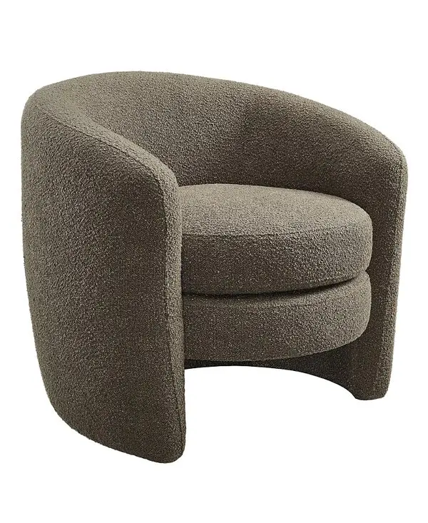 MODWAY Affinity Upholstered Boucle Fabric Curved Back Armchair - Pebble