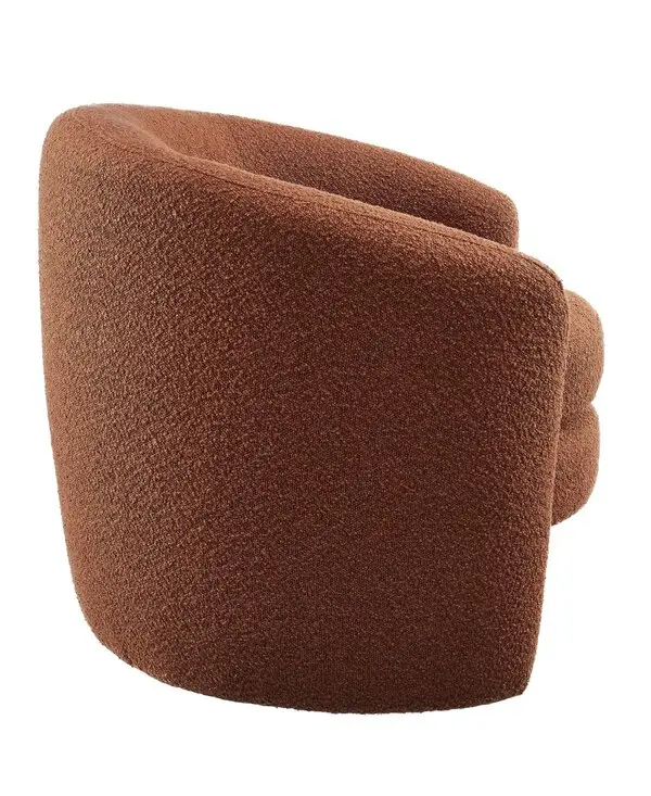 MODWAY Affinity Upholstered Boucle Fabric Curved Back Armchair - Rust