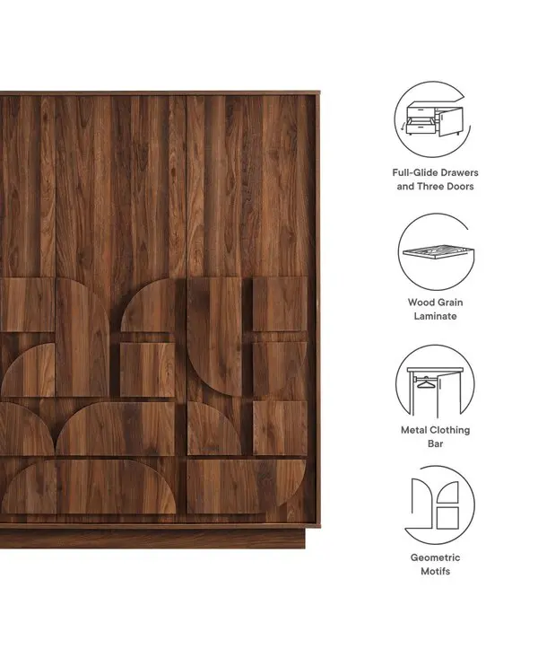 MODWAY Bulwark 3-door Wardrobe Closet