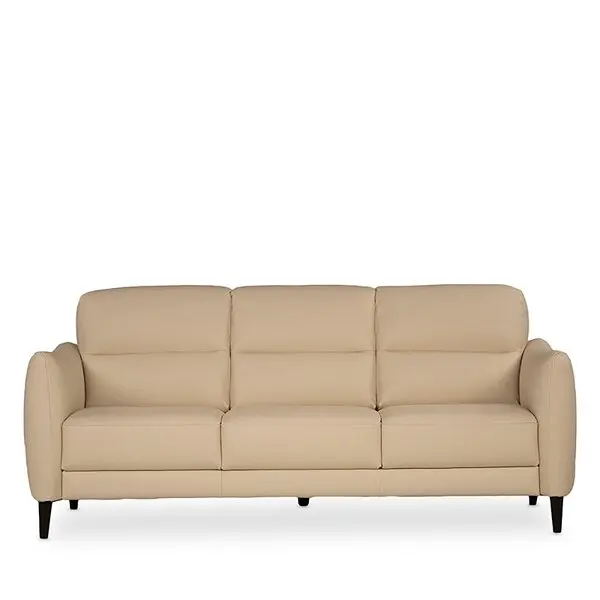 GIUSEPPE NICOLETTI Noto Three Seat Leather Sofa - Bull - Bianco Latte