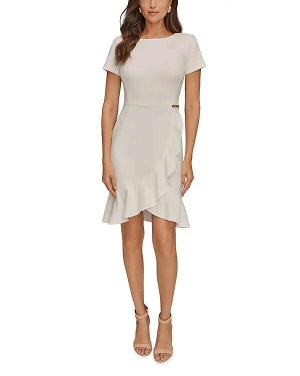 Donna Karan New York Sheath Dress With Ruffle Detail