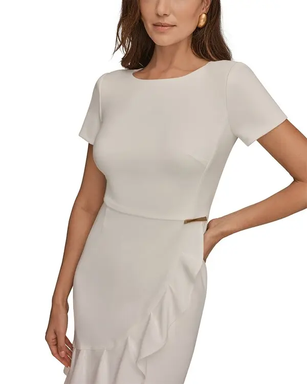 Donna Karan New York Sheath Dress With Ruffle Detail