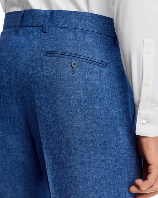 Vince Delave Linen Slim Fit Suit Pants - Blue