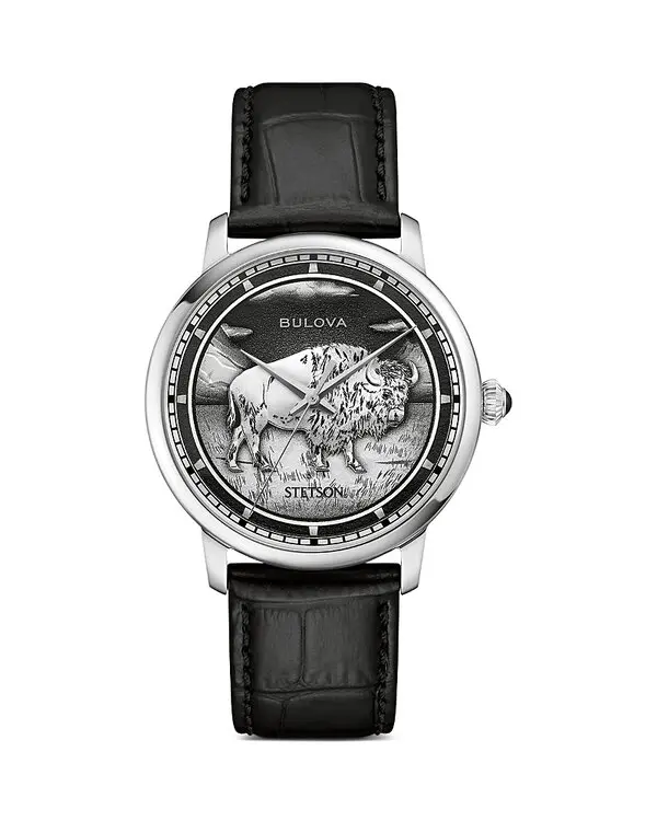 Bulova Hudson Stetson Watch, 39mm - Black