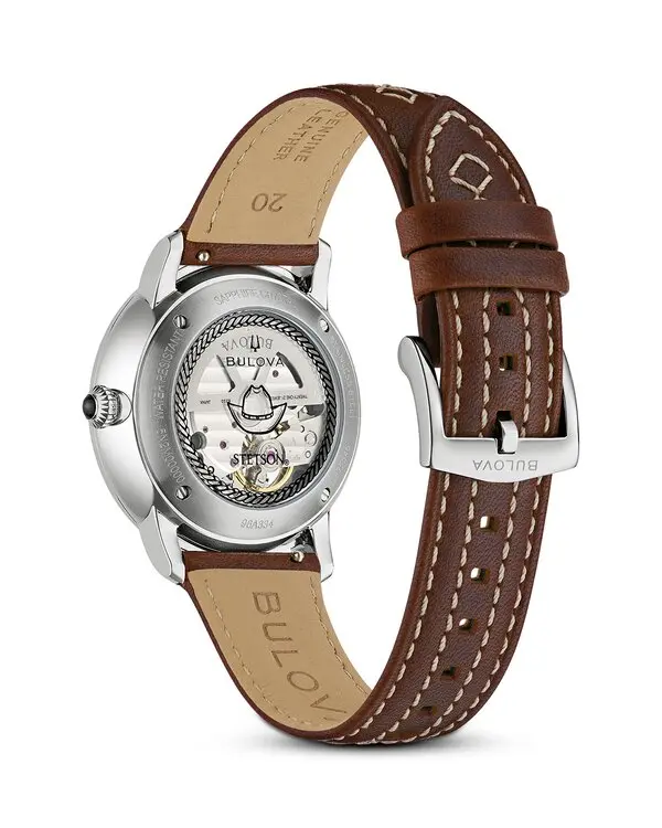 Bulova Hudson Stetson Watch, 39mm - Brown/black
