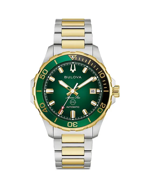 Bulova Performance Series B Watch, 41mm - Two-tone/green