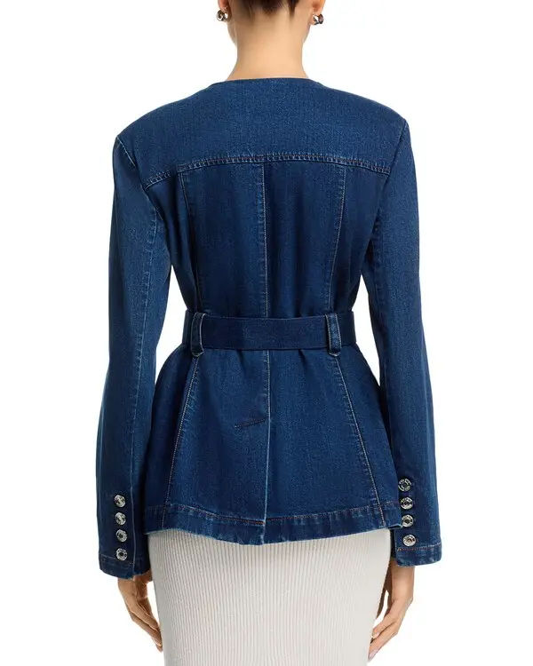 TOCCIN Dawn Collarless Belted Jacket