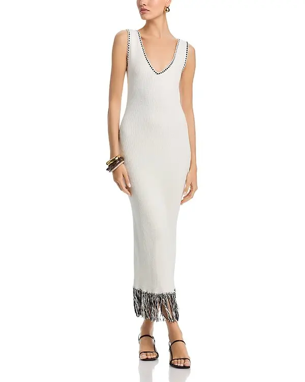 TOCCIN Ashtin V-neck Midi Dress - Optic/jet