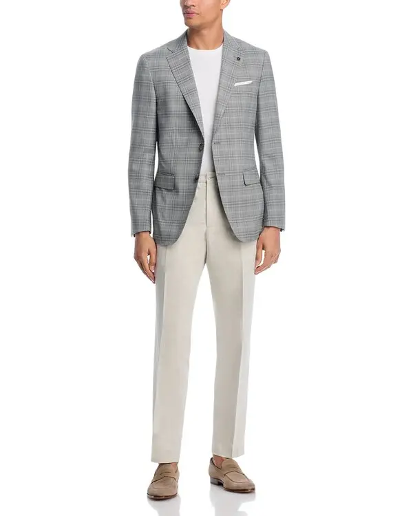 BOSS Hutson Slim Fit Plaid Sport Coat - Silver