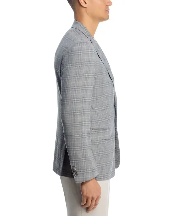 BOSS Hutson Slim Fit Plaid Sport Coat - Silver