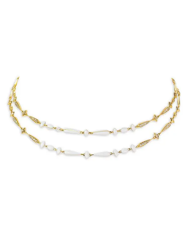 Etho Maria 18k Yellow Brown Diamond & White Ceramic Statement Necklace - Gold