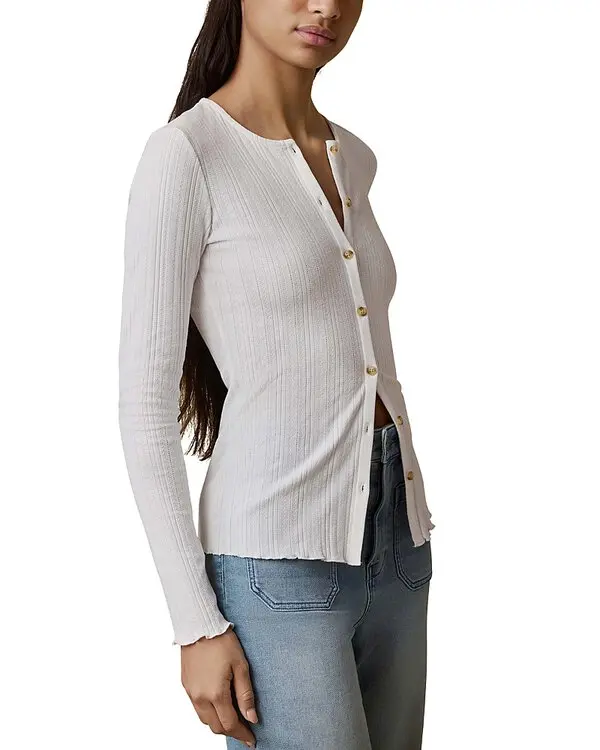 Faherty Brand Paradise Pointelle Cardigan - White