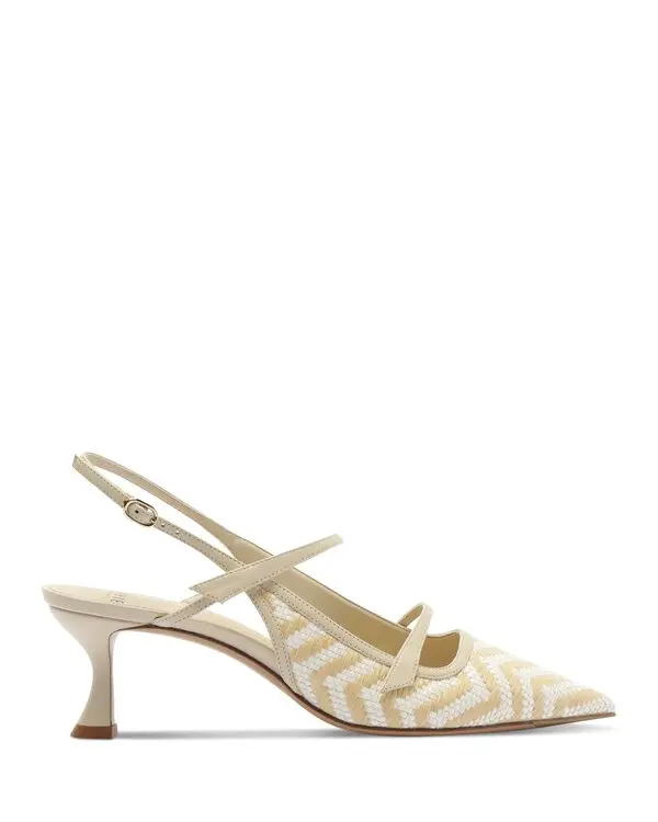 ALEXANDRE BIRMAN Raffia Slingback Pumps