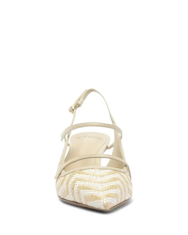 ALEXANDRE BIRMAN Raffia Slingback Pumps