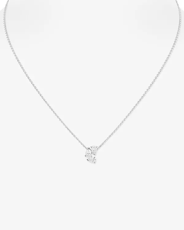 REPOSSI 18k Diamond Pear Trio Pendant Necklace - White Gold