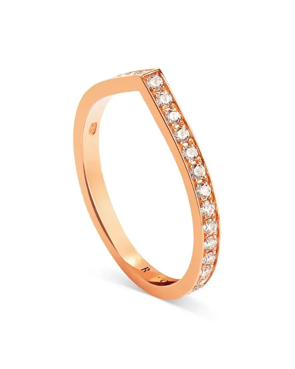 REPOSSI 18k Antifer Diamond V Shaped Band - Rose Gold