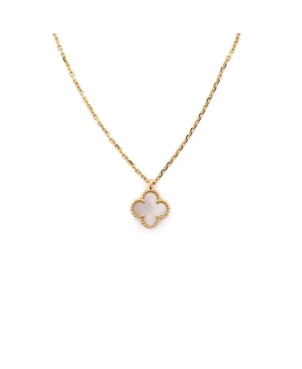 VAN CLEEF & ARPELS Sweet Alhambra Pendant Necklace 18k And Mother Of Pearl 15.75 - Gold