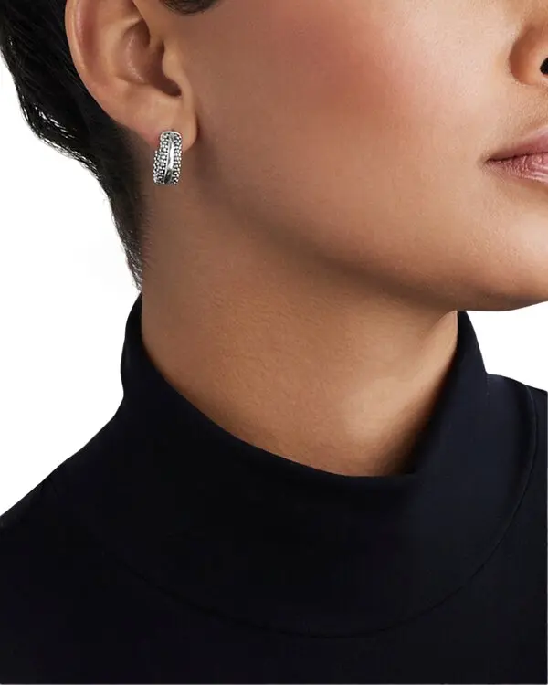 Lagos Sterling Signature Caviar Huggie Hoop Earrings